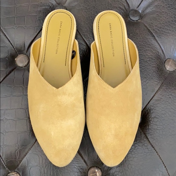 Zara | Shoes | Zara Yellow Mules | Poshmark